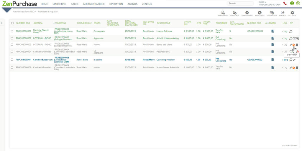 Rda e Oda: Gestione Richieste e Ordini di Acquisto